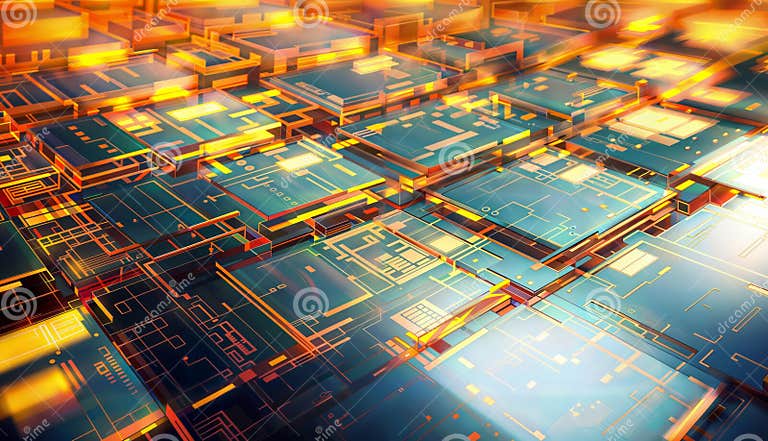 3d Rendering of Abstract Technology Digital Background. High Resolution ...