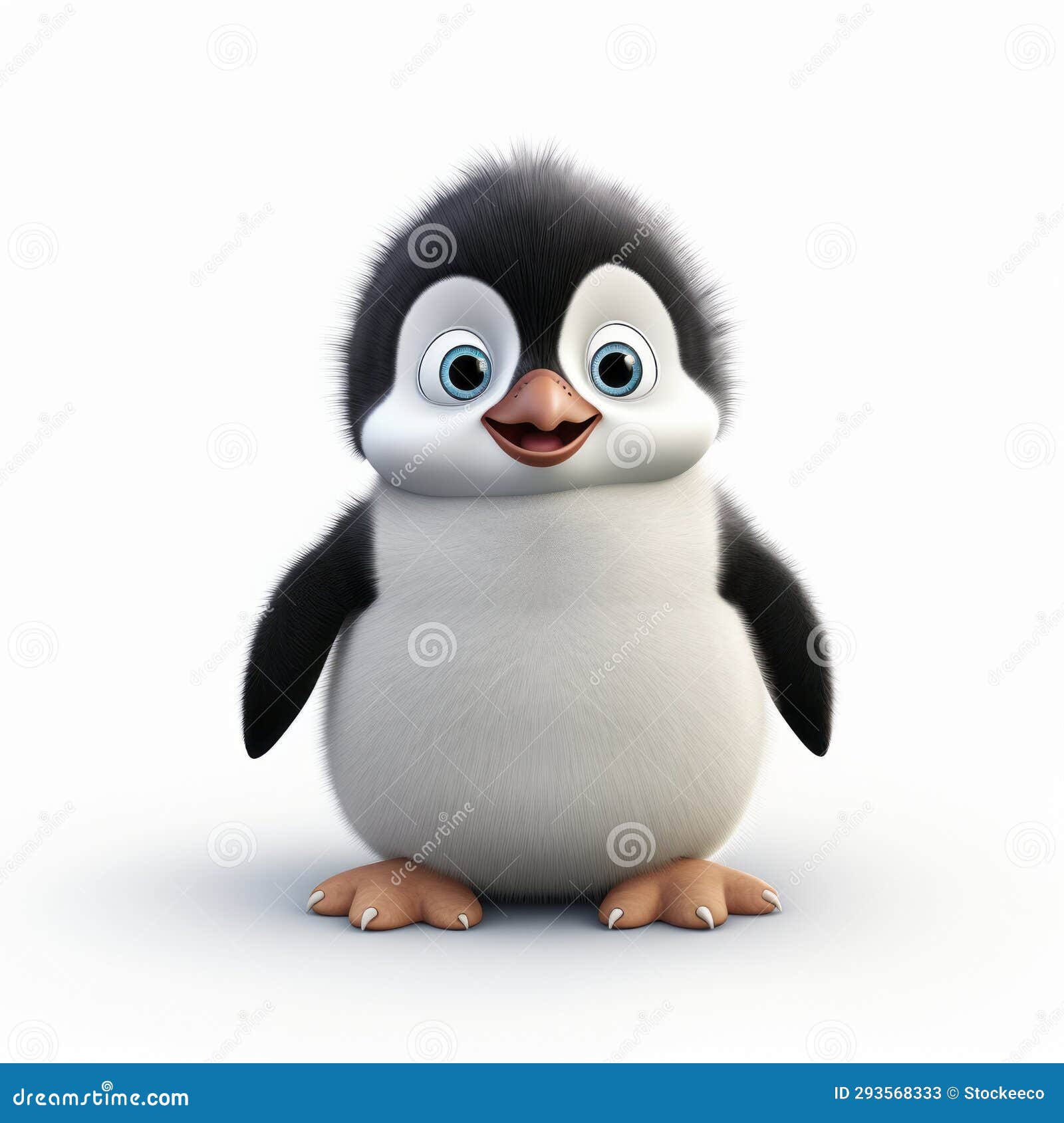 Cute Baby Penguin Cartoon Hd Wallpaper with Realistic Rendering Stock ...