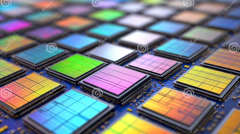 High Resolution Array of Multicolored Silicon Microchip Patterns ...