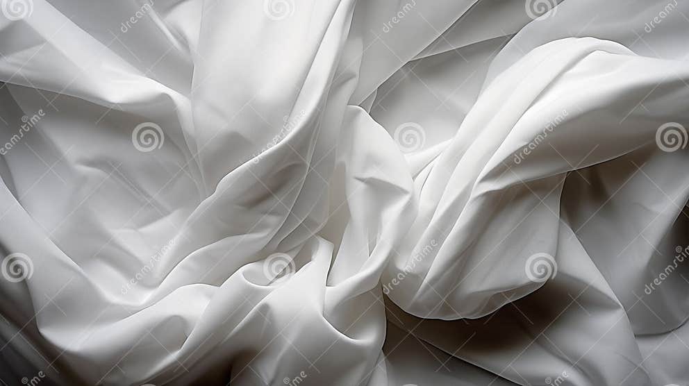 Abstract White Fabric Texture, Soft Draped Cloth, High-Resolution ...