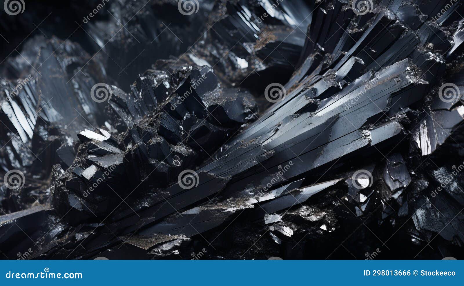Close-up Image of Highly Detailed Black Mineral in Cryengine Style ...