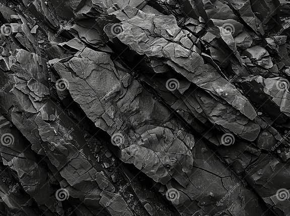 High-Resolution Black Rock Texture Background with Sharp, Rough Mountain Surface Stock ...