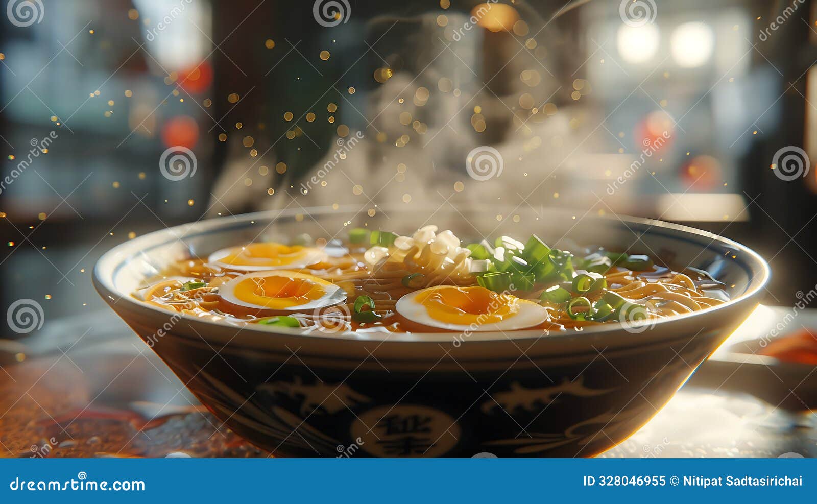 High-resolution Capture of a Steaming Bowl of Ramen, Toppings Perfectly ...