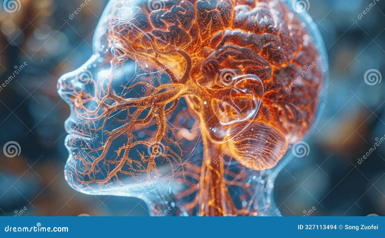 High-Resolution Close-Up of Human Brain Anatomy Highlighting Central ...