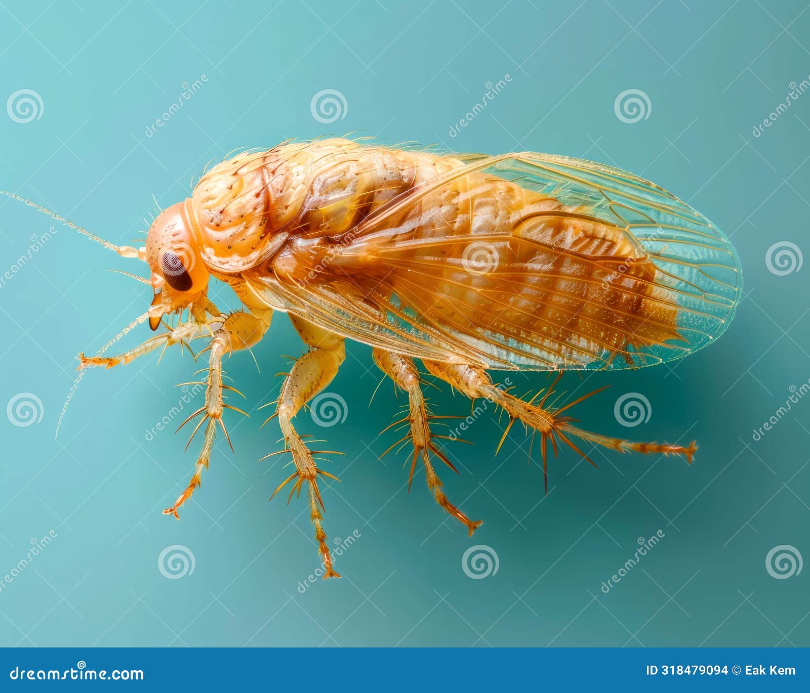 High Resolution Close Up Image of a Small, Yellow Insect or Bug with ...