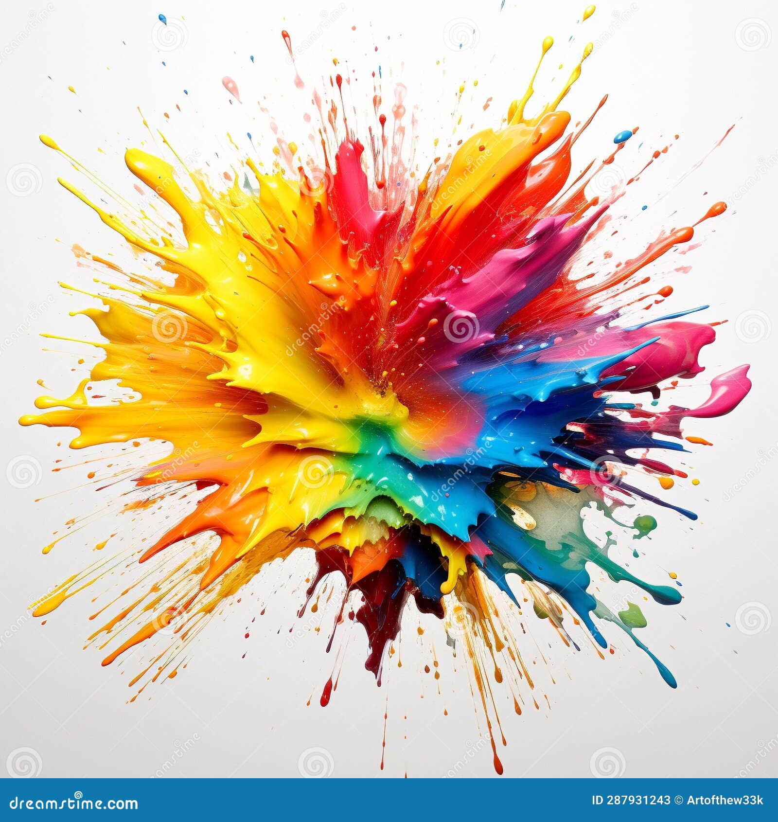 Vibrant Paint Explosion: Captivating Colors in Mid-Air Stock ...