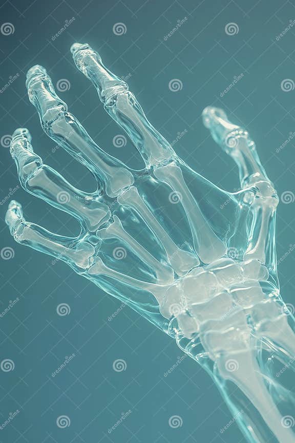 A High-resolution Close-up of a Translucent 3D Model of the Human Wrist ...