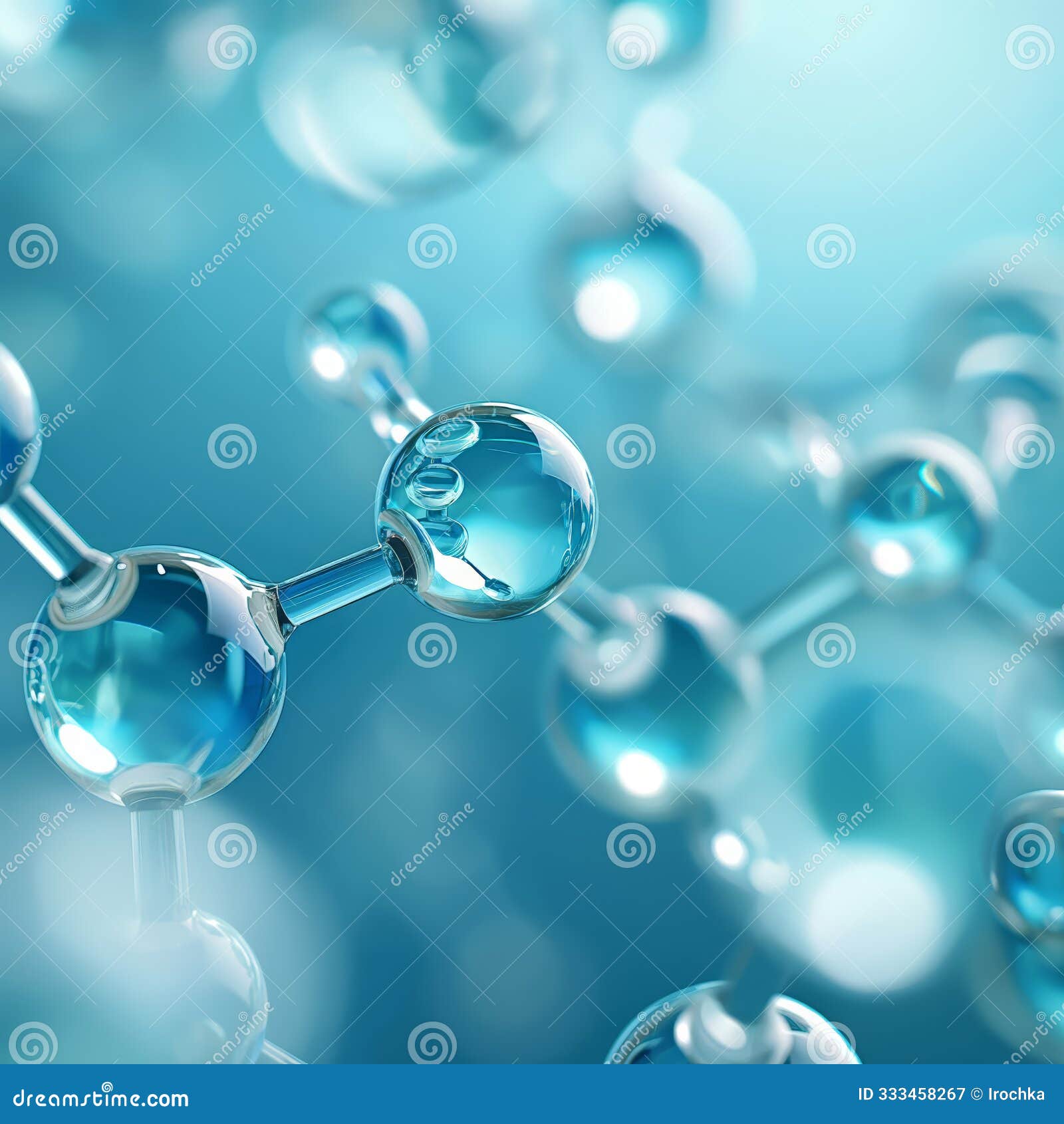 High-Resolution Close-Up of Transparent Blue Molecular Structure Stock ...