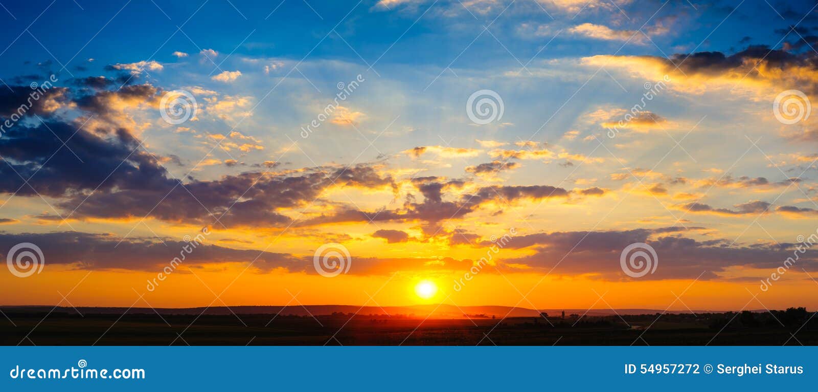 High Resolution Colorful Dramatic Sunset Panorama Stock Photo - Image ...