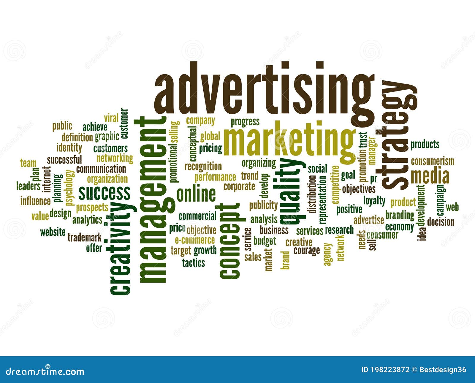 Abstract Advertising Word Cloud or Wordcloud Stock Illustration ...