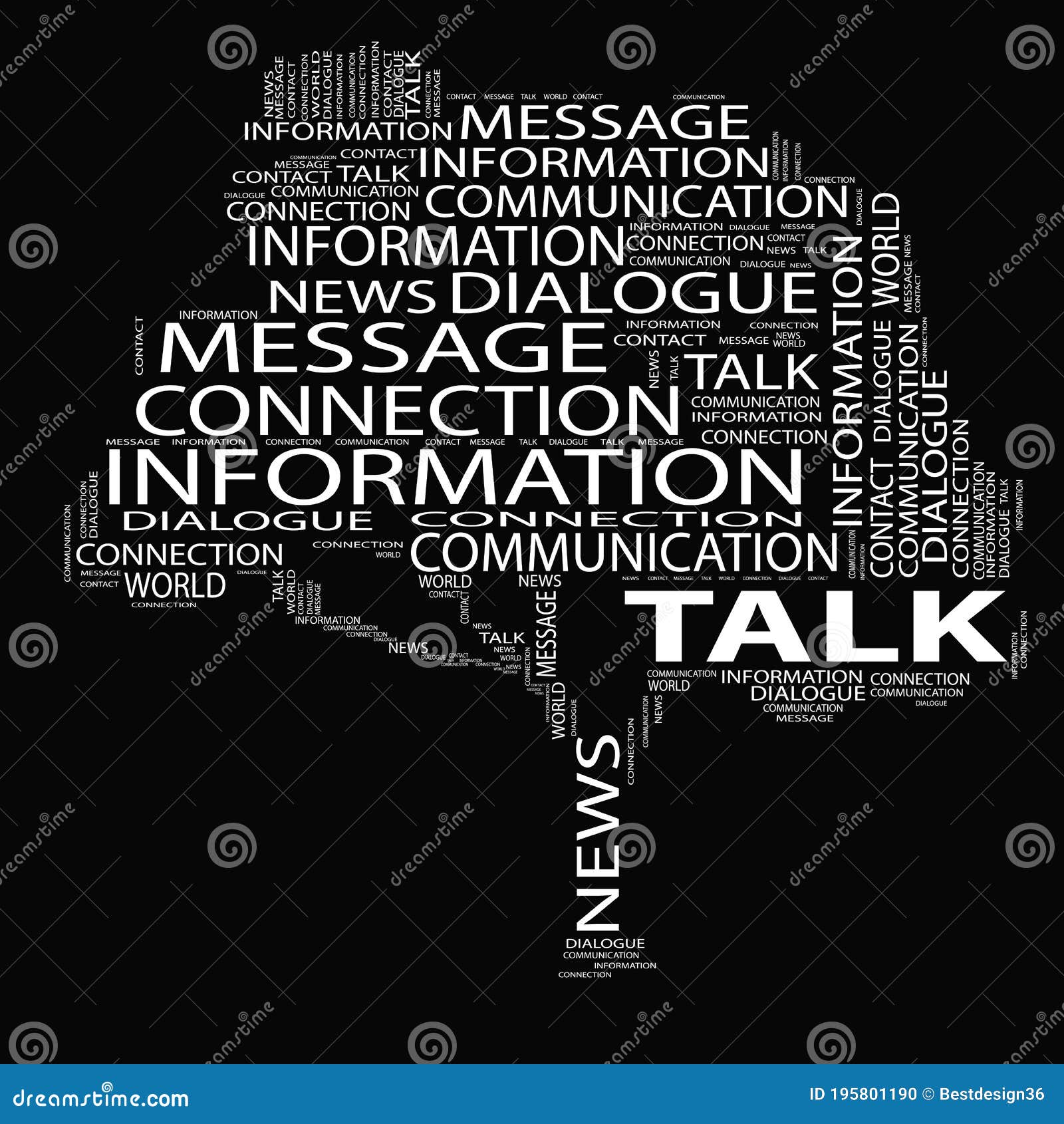 Concept or Conceptual White Tree Talk Word Cloud Stock Photo - Image of ...