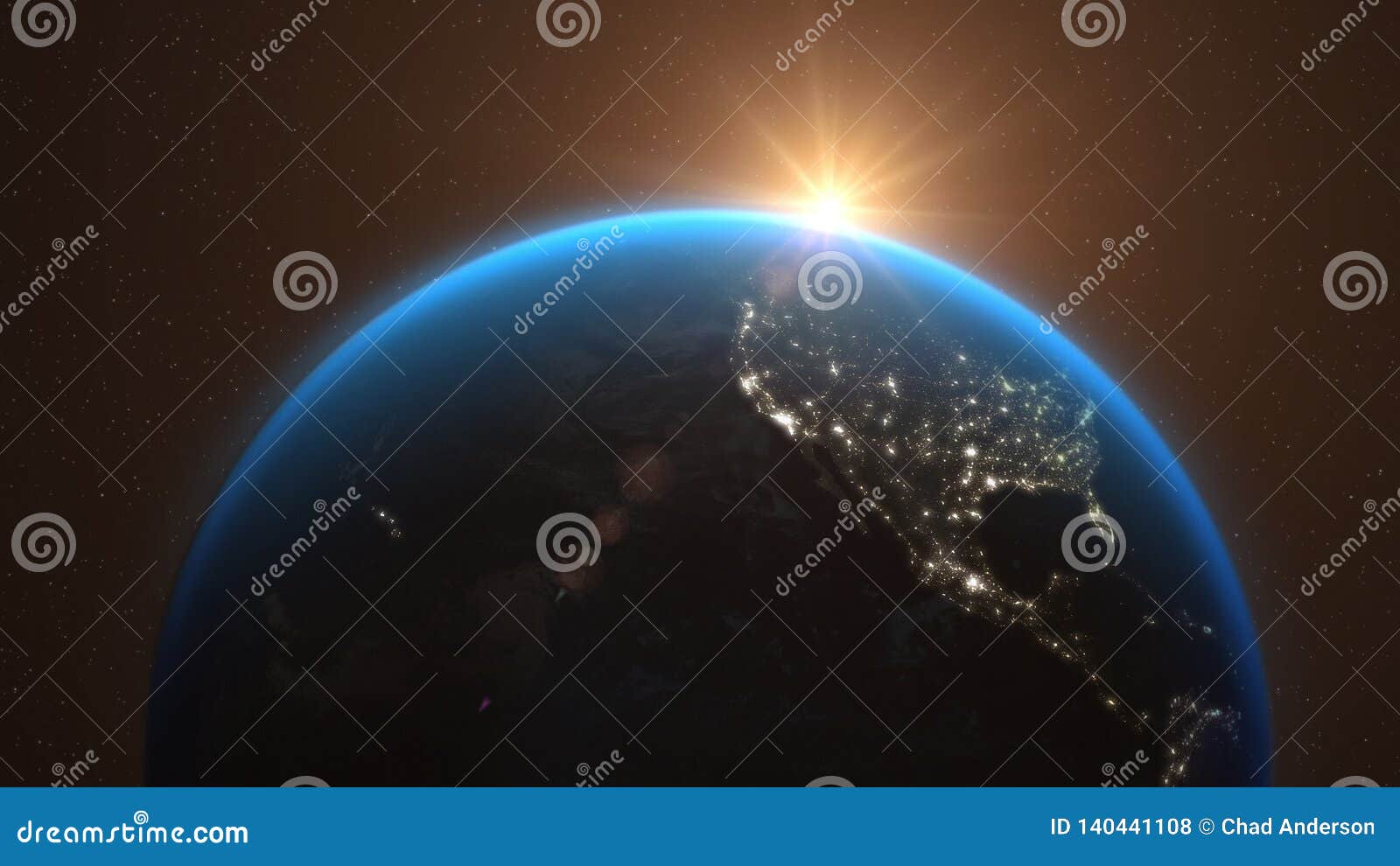 Earth from Space Sun Light Stars - 3D Animation 4K Stock Footage ...