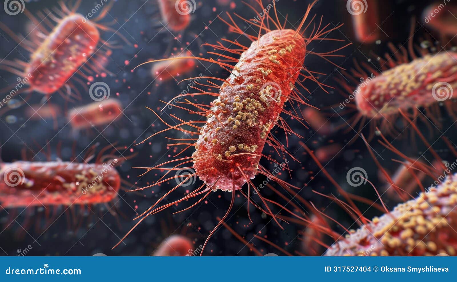 High-Resolution 3D Illustration of Bacteria in Vivid Detail Stock ...
