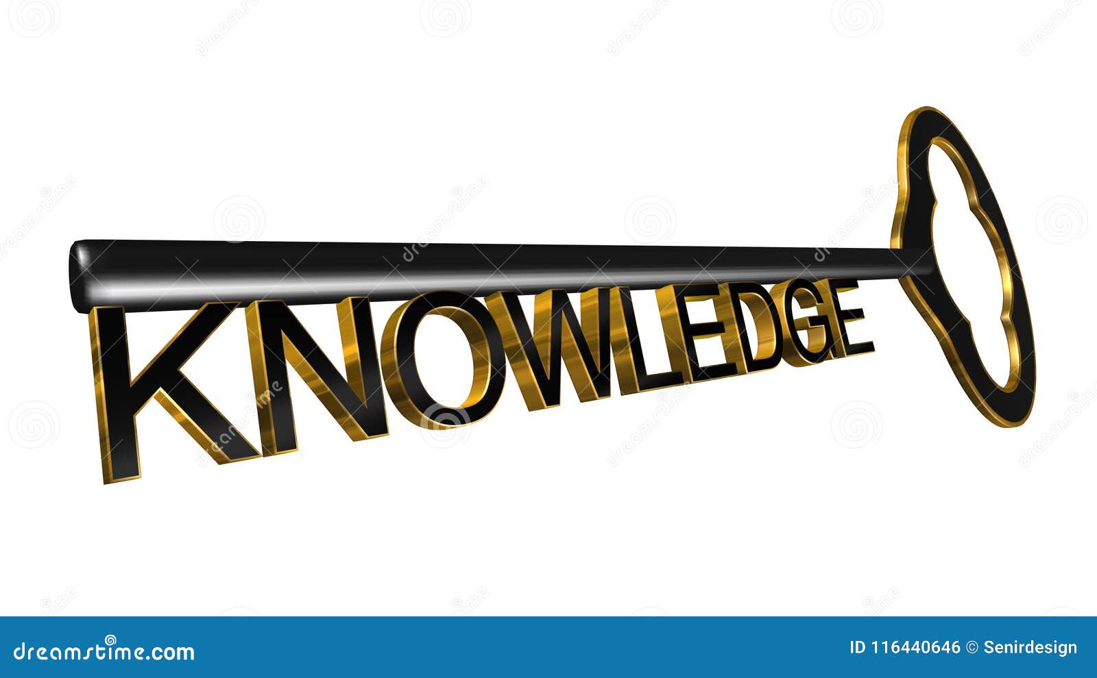 3D Rendered Knowledge Key Illustration Stock Illustration ...