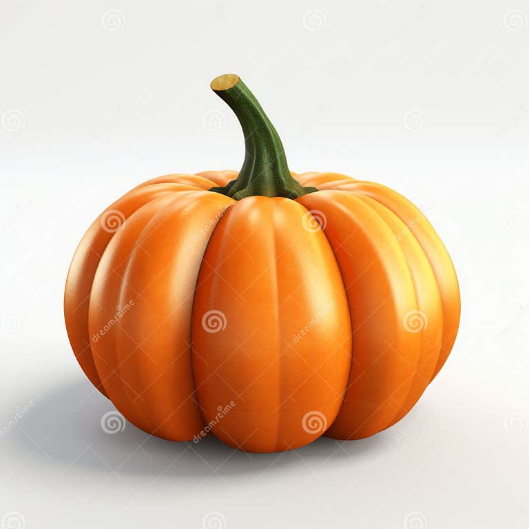 High Resolution 3d Pumpkin Model with Smooth Surface on White ...
