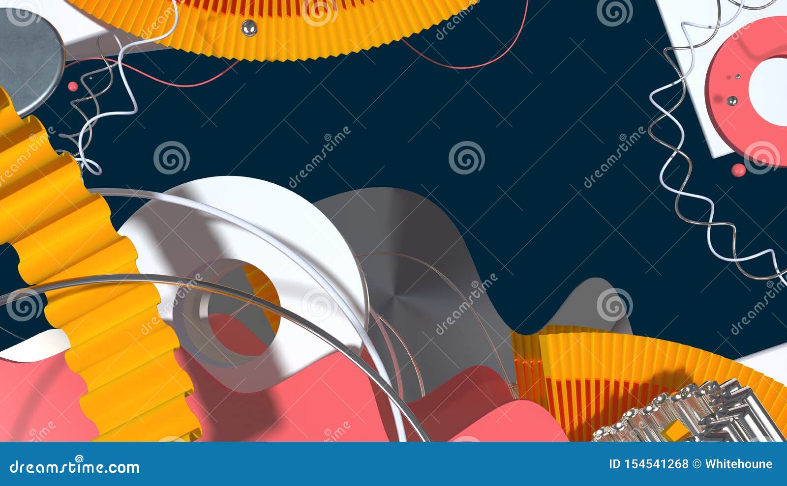 Abstract Digital Composition with Strange Shapes and Objects Stock ...