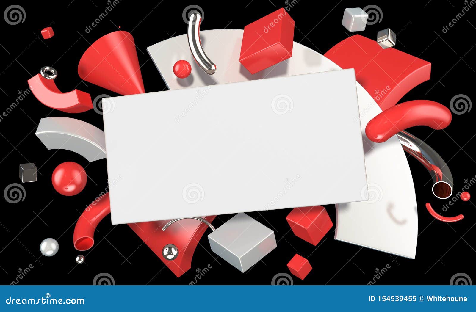 Abstract 3D Composition with Geometric Objects and Blank Plank Stock ...