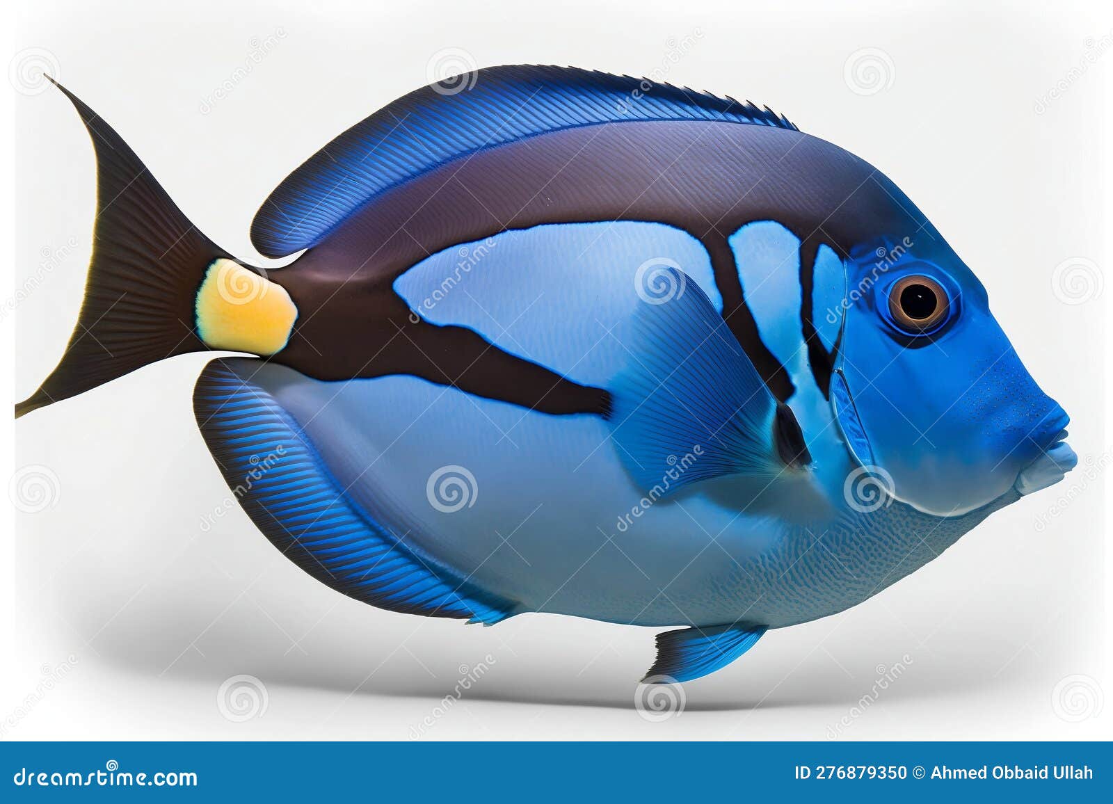 High-Resolution 3D Render of a Blue Tang Fish on Transparent Background ...