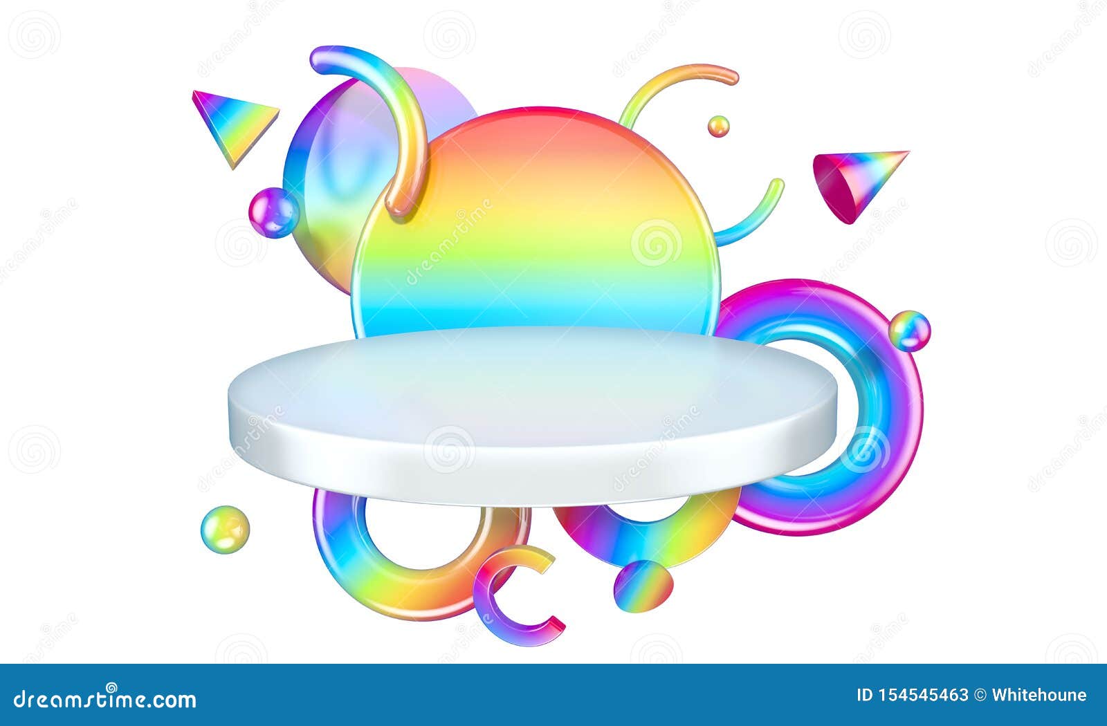 Abstract Composition with 3D Objects in All Colors Gradients Stock ...