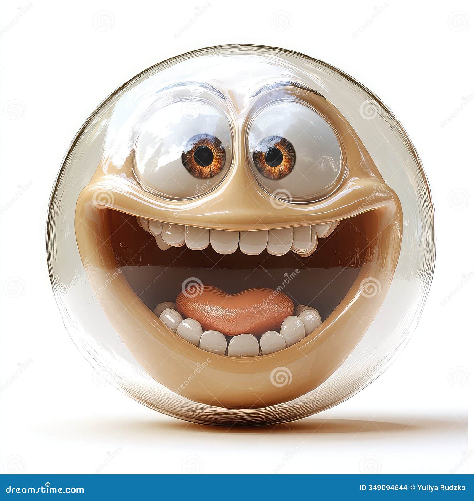 High-Resolution 3D Render of a Hilarious Cartoon Face with Exaggerated ...