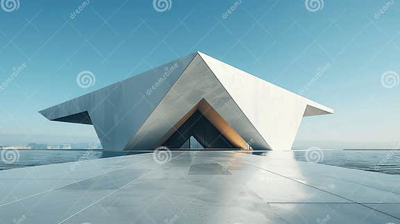 High-Resolution 3D Render of Modern Triangular Architecture with ...