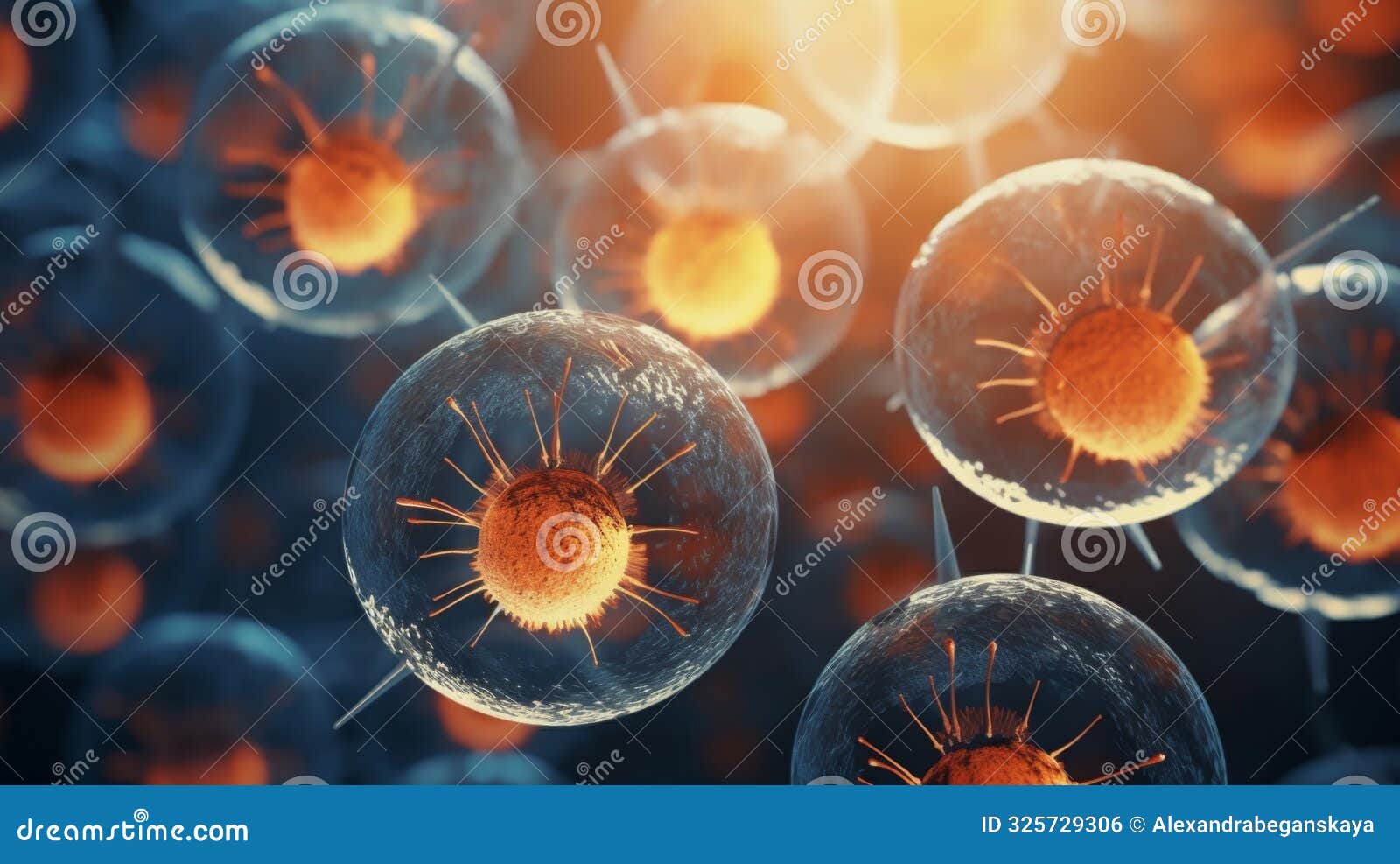 Detailed Visualization of Human Cells Under Microscopic View Stock ...