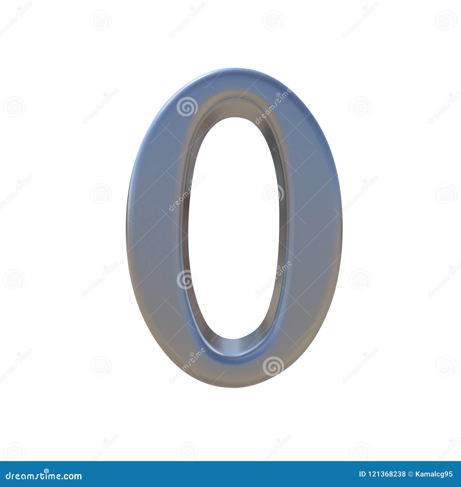 Silver Number 0 Isolated on White Stock Illustration - Illustration of ...