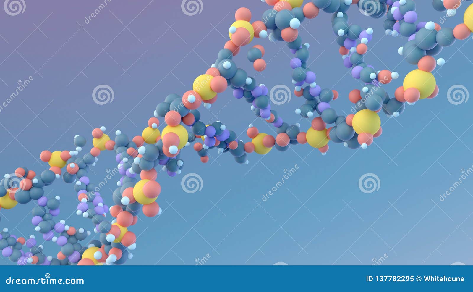 DNA Spiral Molecule Stylized Model 3D Render Stock Image - Image of ...
