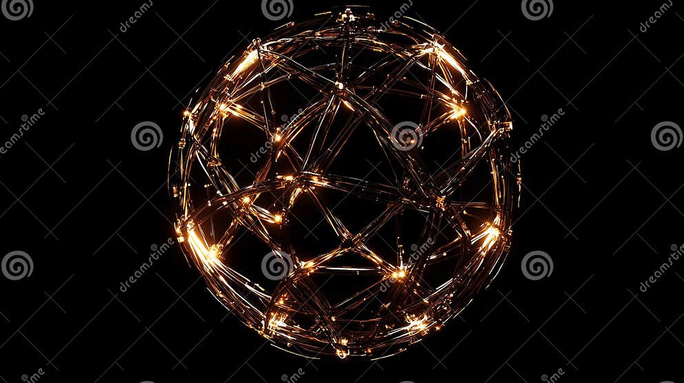 Abstract Network Circle with No Center. Generative AI Stock ...
