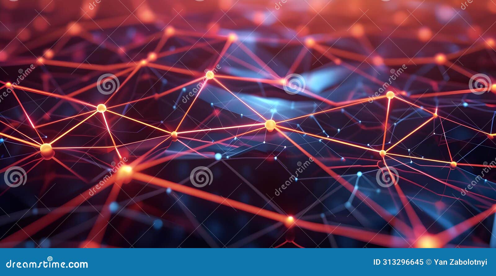 High-Resolution D Rendering of Glowing Technology Network Triangle with ...