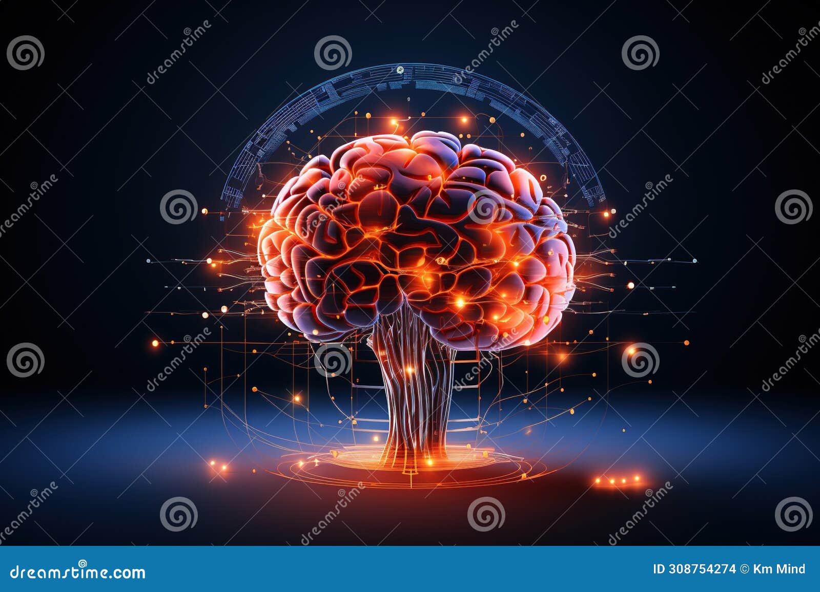 Futuristic Brain Interface with Glowing Connections. Generative AI ...