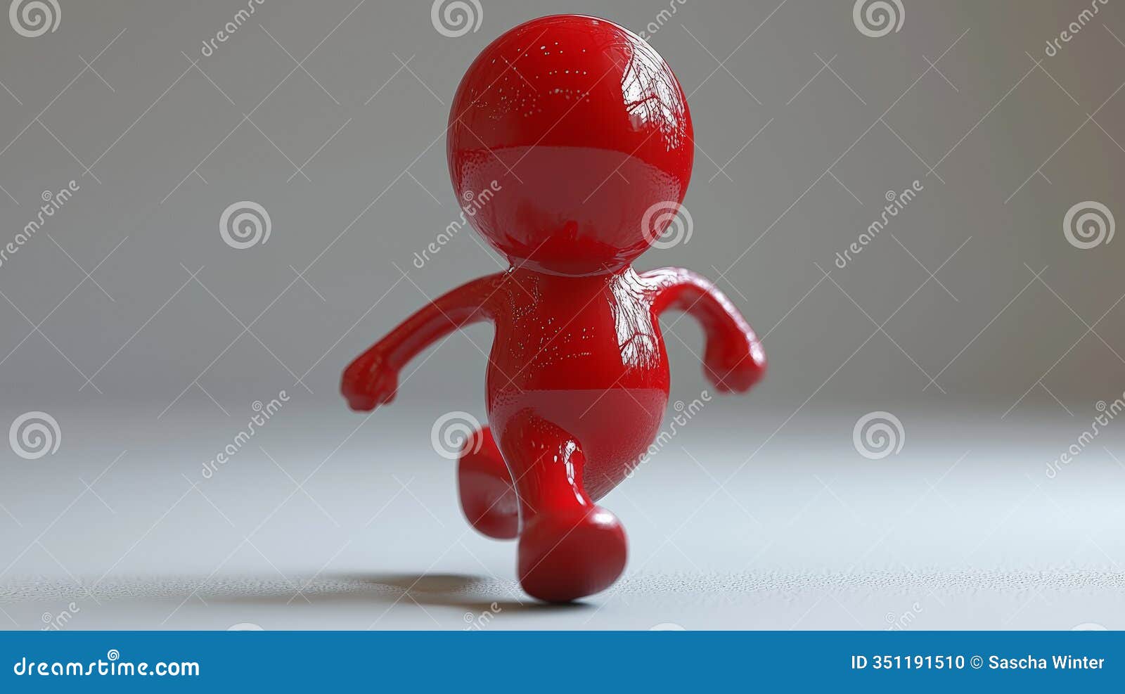 Running Stickman: Red on White. Generative AI Stock Illustration ...