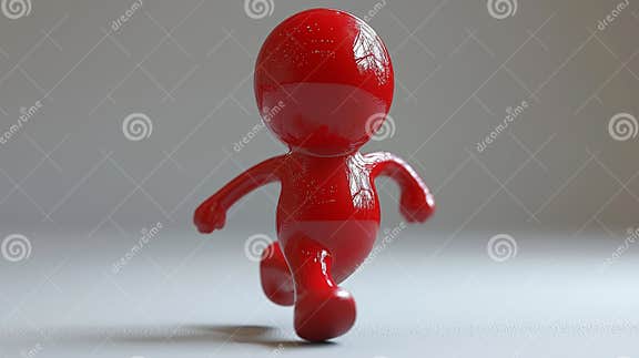 Running Stickman: Red on White. Generative AI Stock Illustration ...