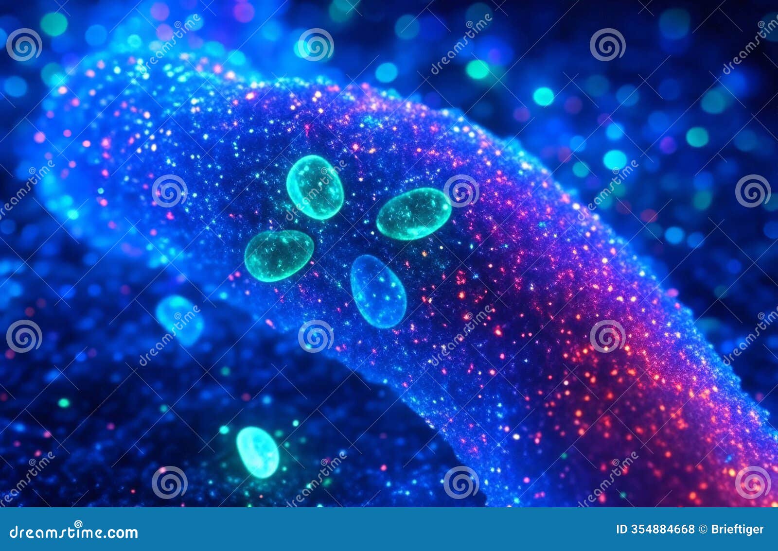 3D Chromatin Fiber with Bioluminescent Nucleosomes in Blue Stock ...