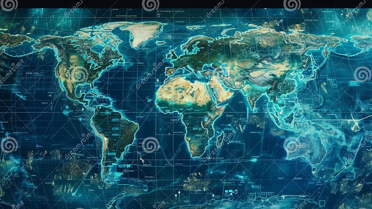 High-Resolution Digital Earth Map Interface Stock Photo - Image of ...