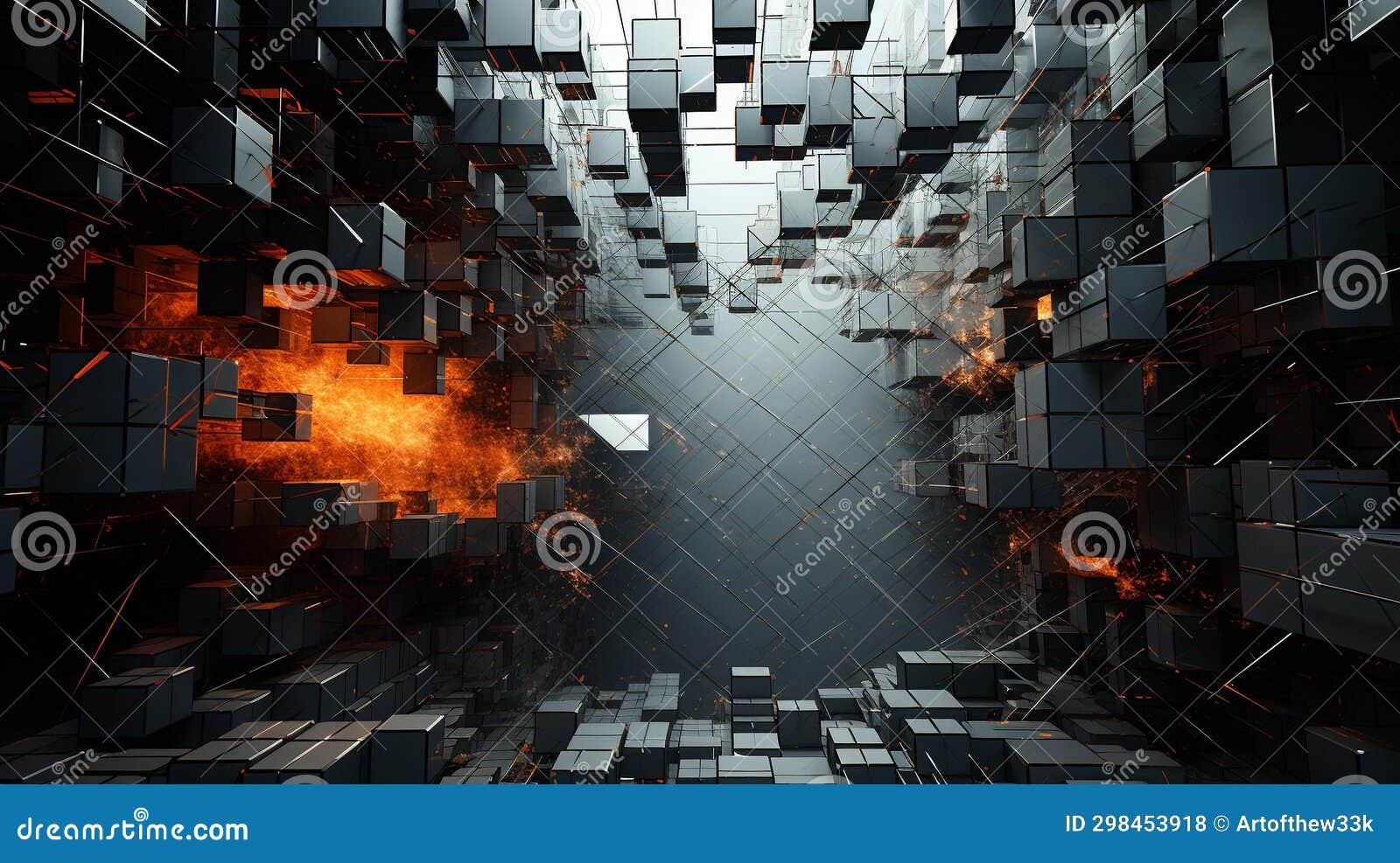 Intricate Stress: Abstract Shapes in a Modern Office Stock Illustration ...