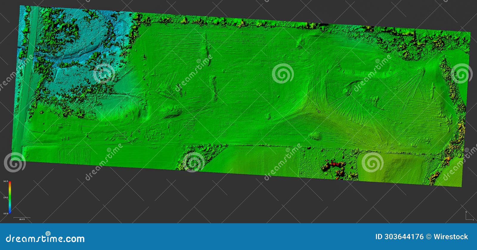 Satellite View of a Map with Lush Green Vegetation Stock Photo - Image ...