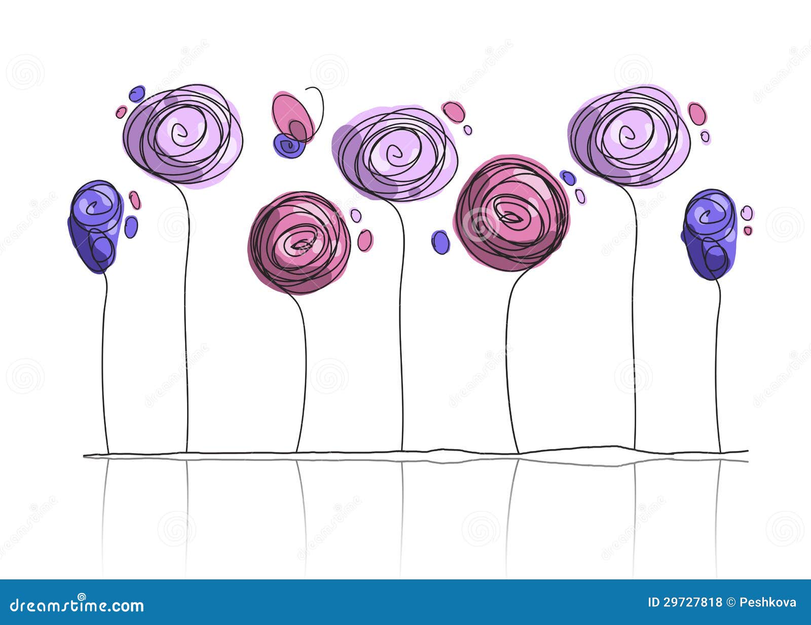 Drawing flowers stock illustration. Illustration of foliage - 29727818