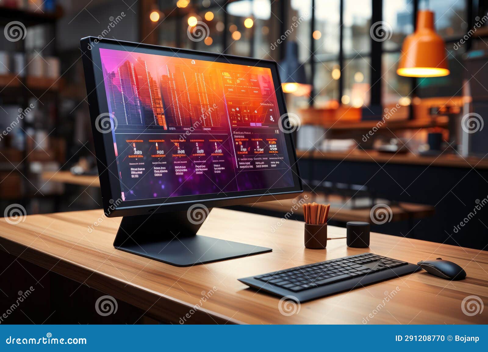 High-resolution External Computer Monitor Mockup in an Office Setting ...