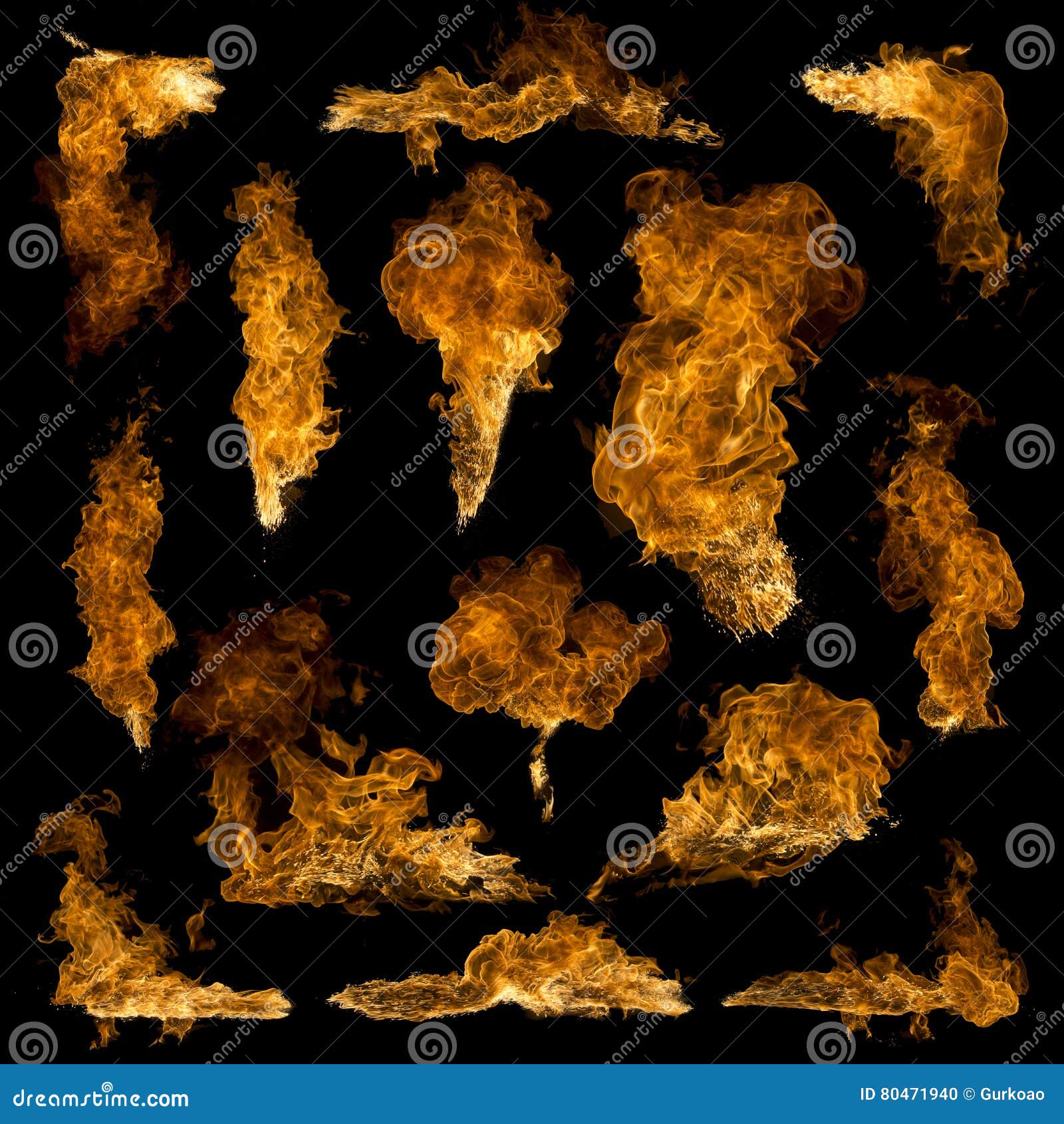 High Resolution Fire Collection Isolated Stock Photo - Image of fire ...