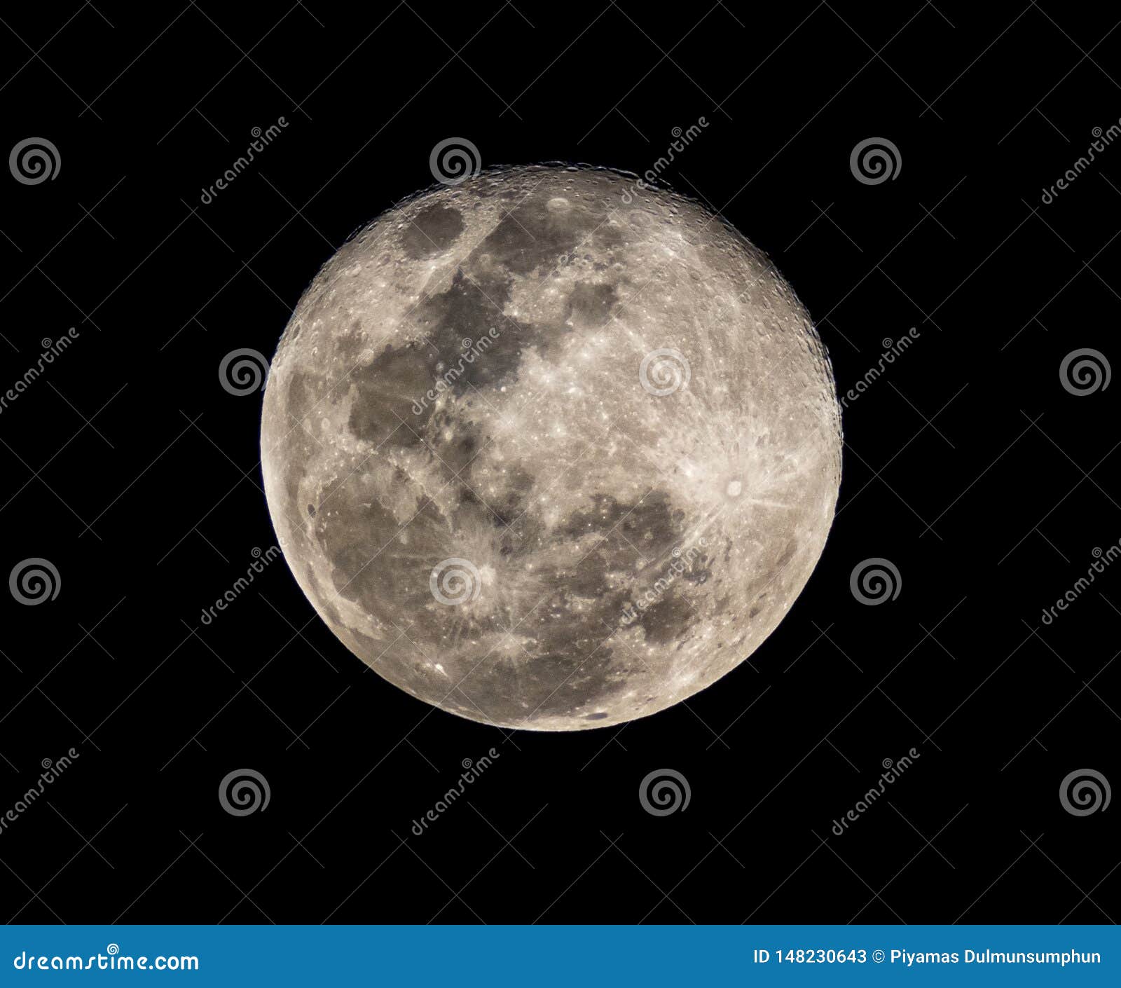 High Resolution Full Moon Photo From Telescope Isolated On Black ...