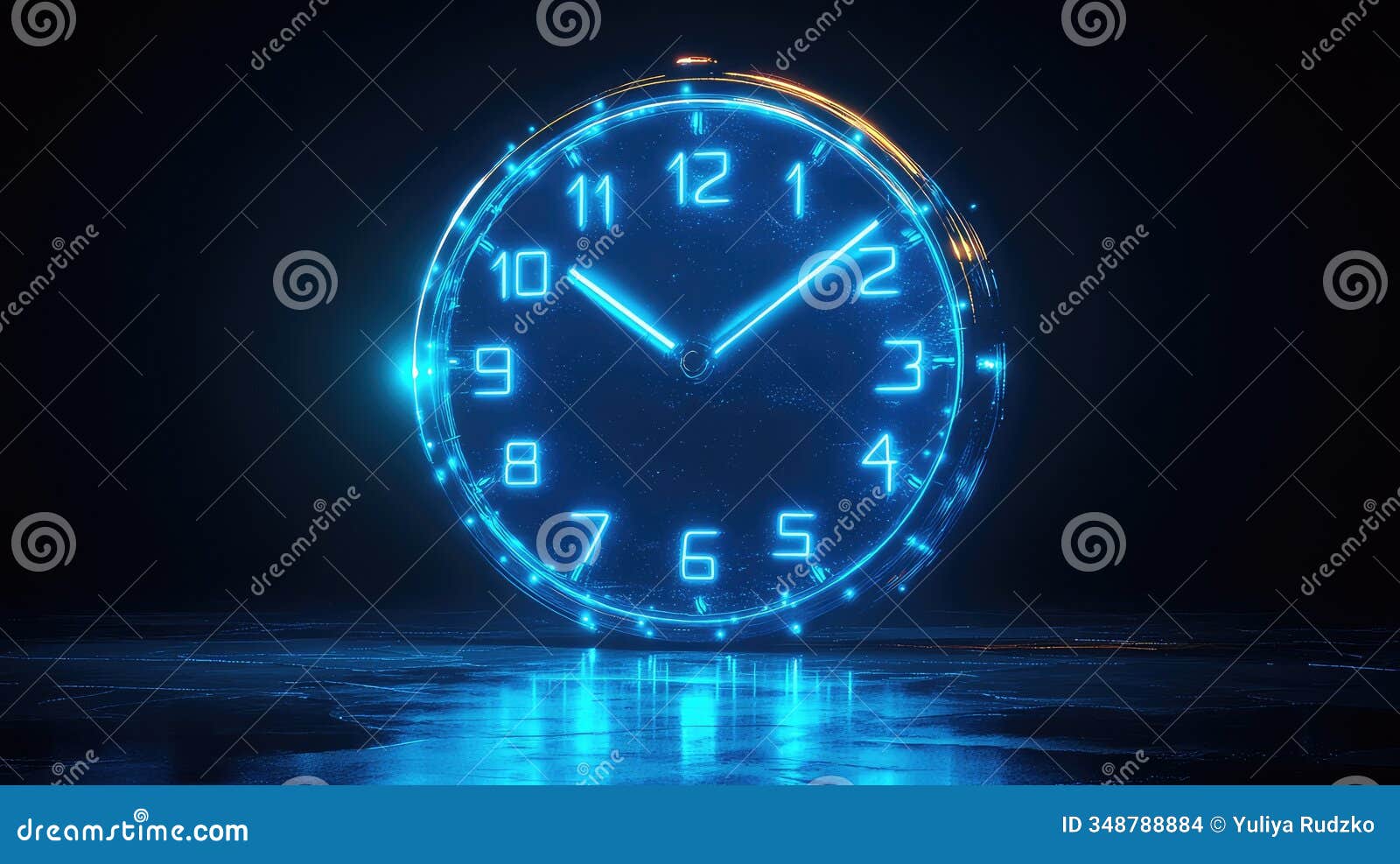 High-Resolution Futuristic Light Effect of Digital Clock Stock ...