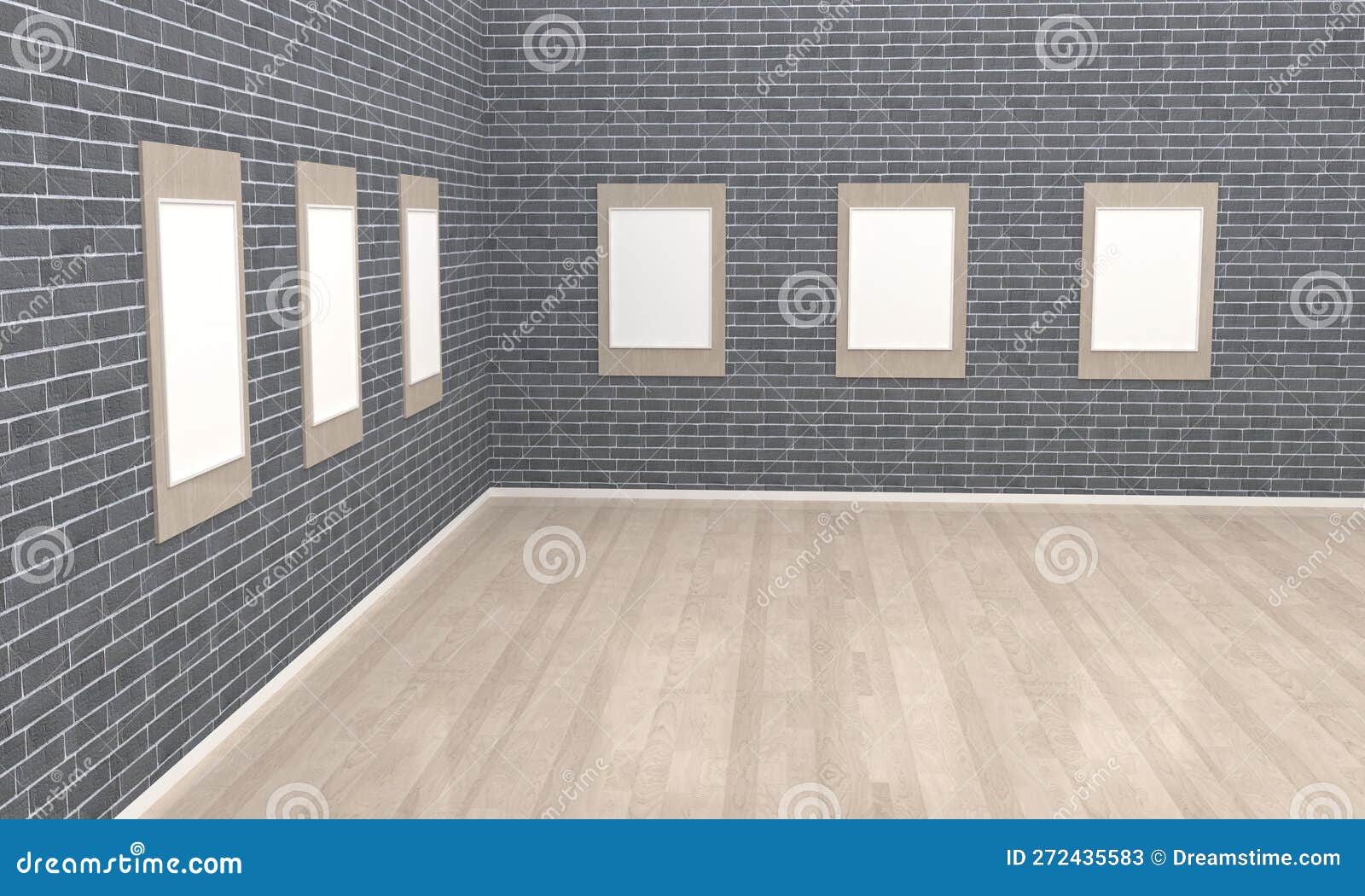 Modern Gallery Wall Mockup Blank Wall with Frames Display Artwork ...
