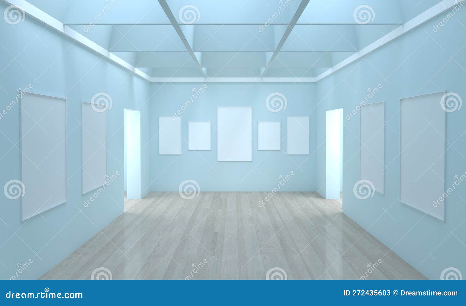 Modern Gallery Wall Mockup Blank Wall with Frames Display Artwork ...
