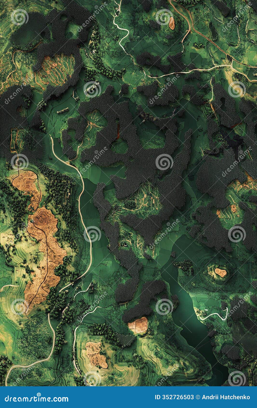 High-resolution GIS Map of a Forest Reserve Showing Elevation Contours ...