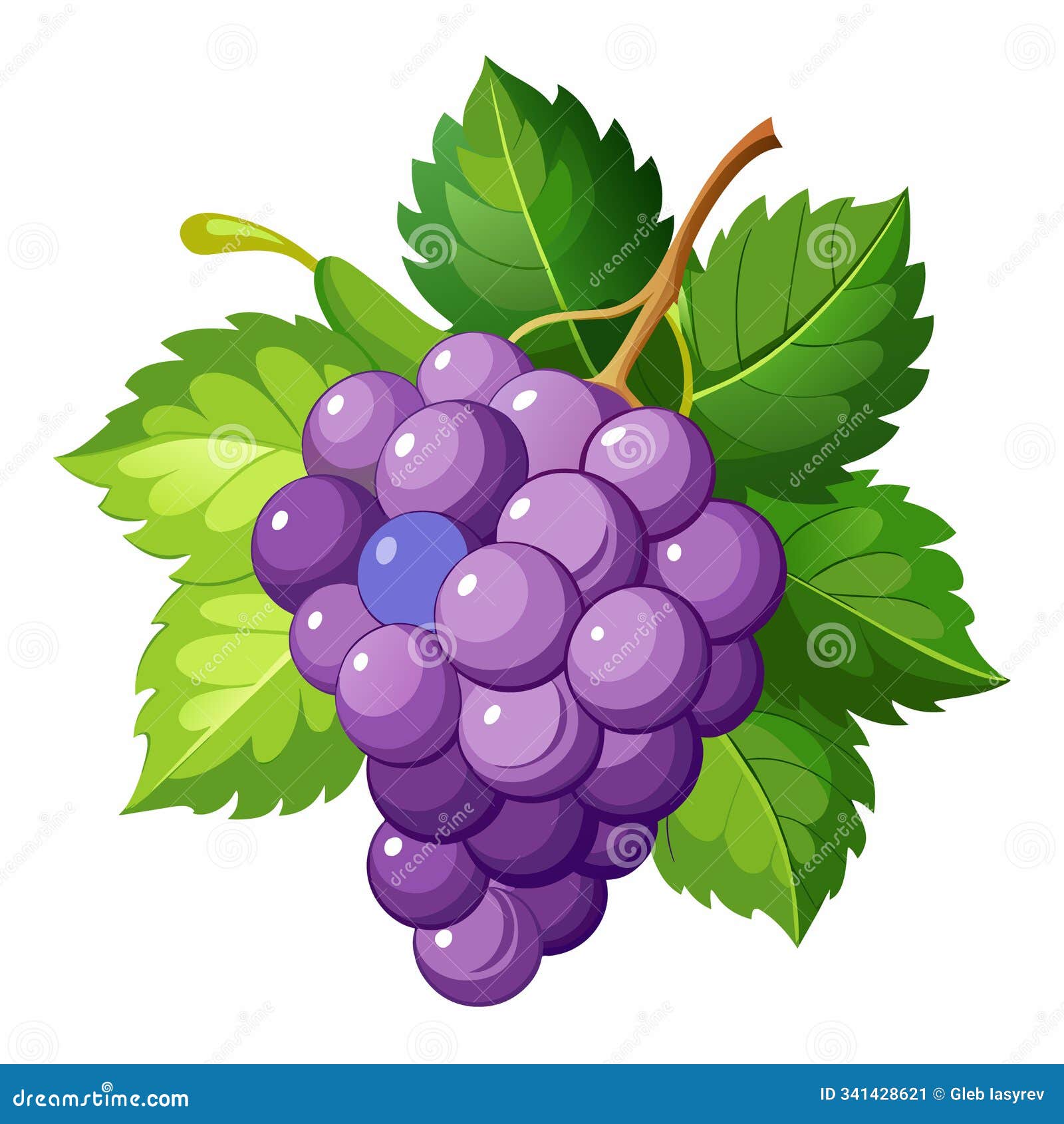 High-Resolution Grape Vector Art for Print Stock Vector - Illustration ...