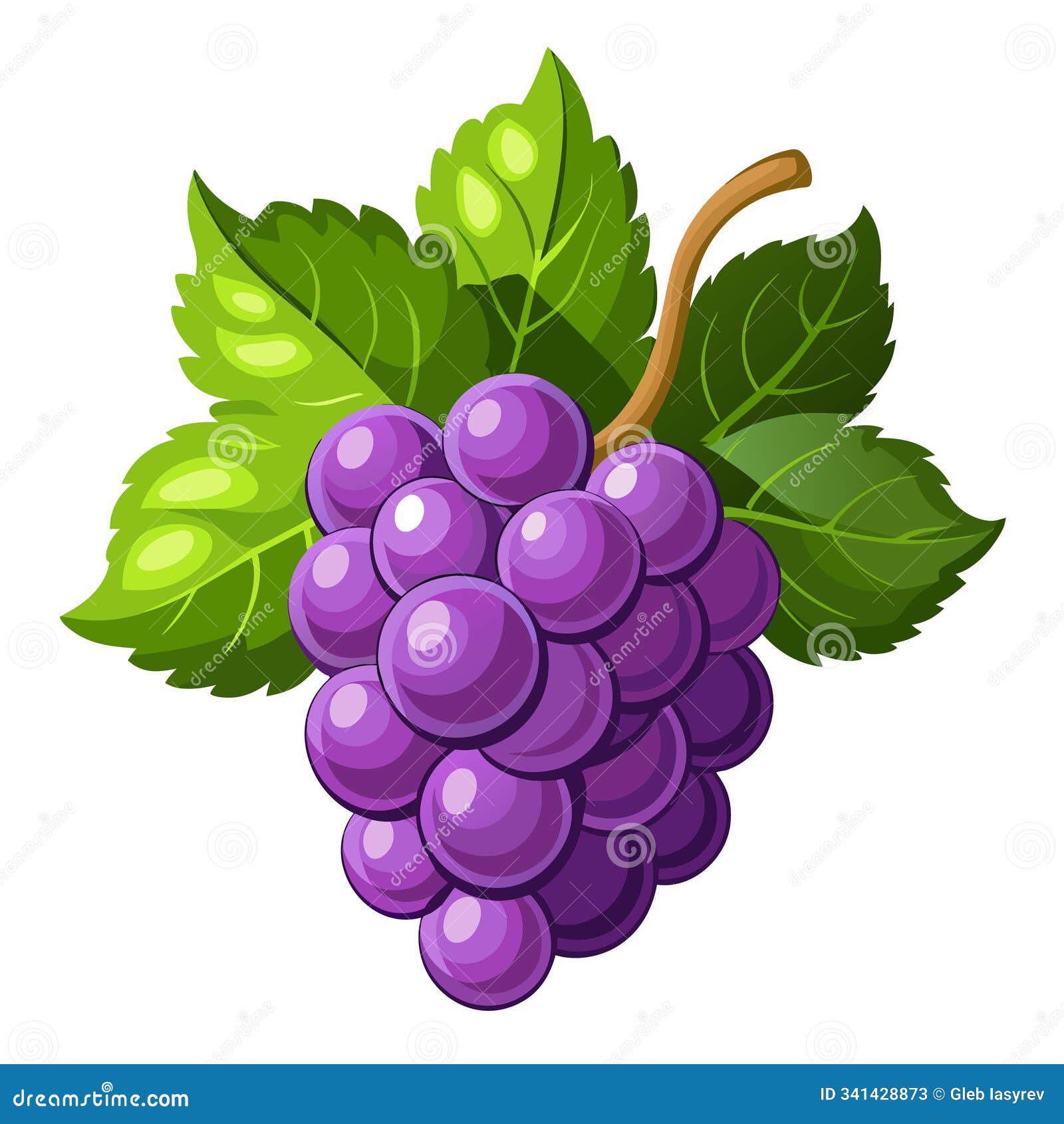 High-Resolution Grape Vector Art for Print Stock Vector - Illustration ...