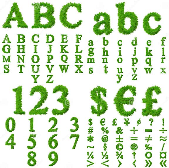 High Resolution Grass Font Collection Stock Image - Image of alphabet ...