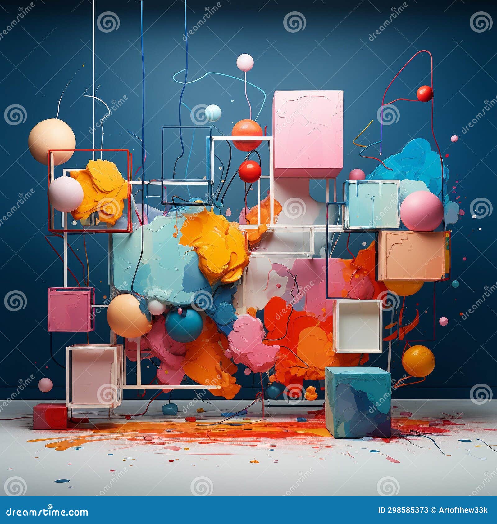 Vibrant Geometric Chaos: an Abstract Artistic Depiction of Stress Stock ...