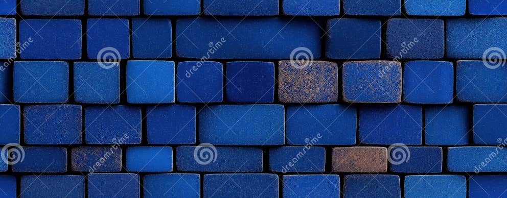 Abstract Blue Brick Wall Texture Background Seamless Pattern Design AI Generated. Stock ...